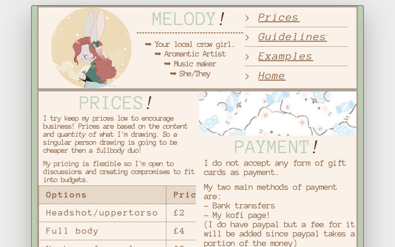 Melody's Commission Carrd!